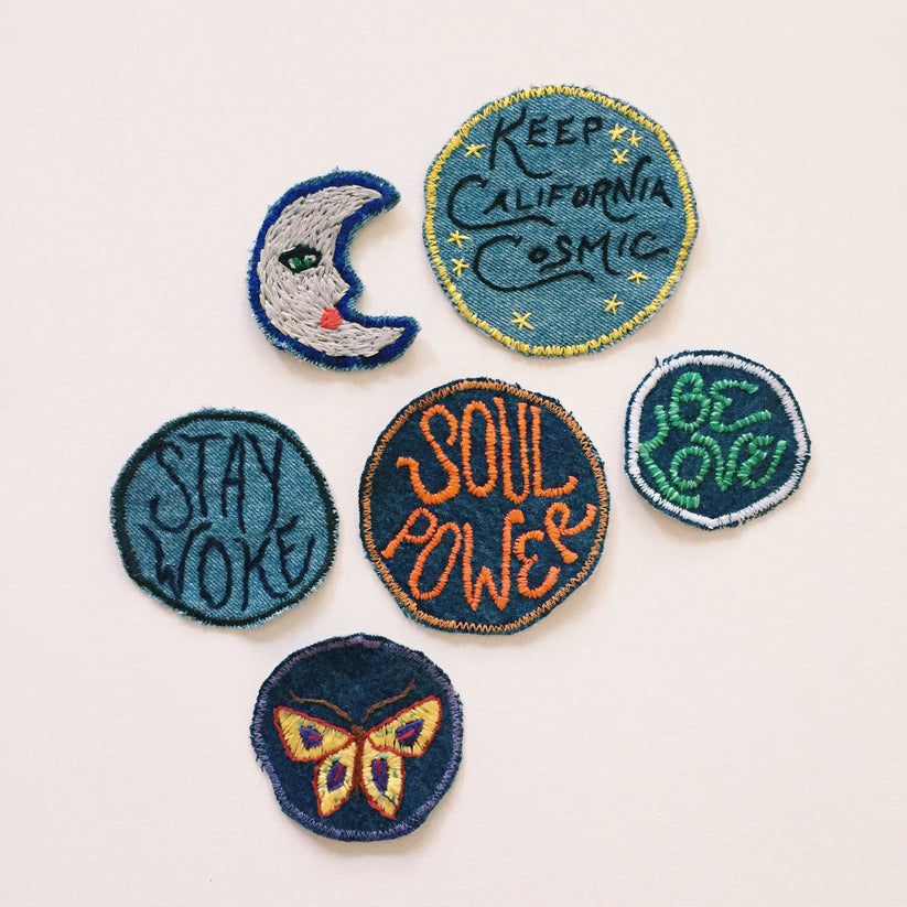 STAY WOKE Hand-Stitched Denim Patch – Larkin and Larkin